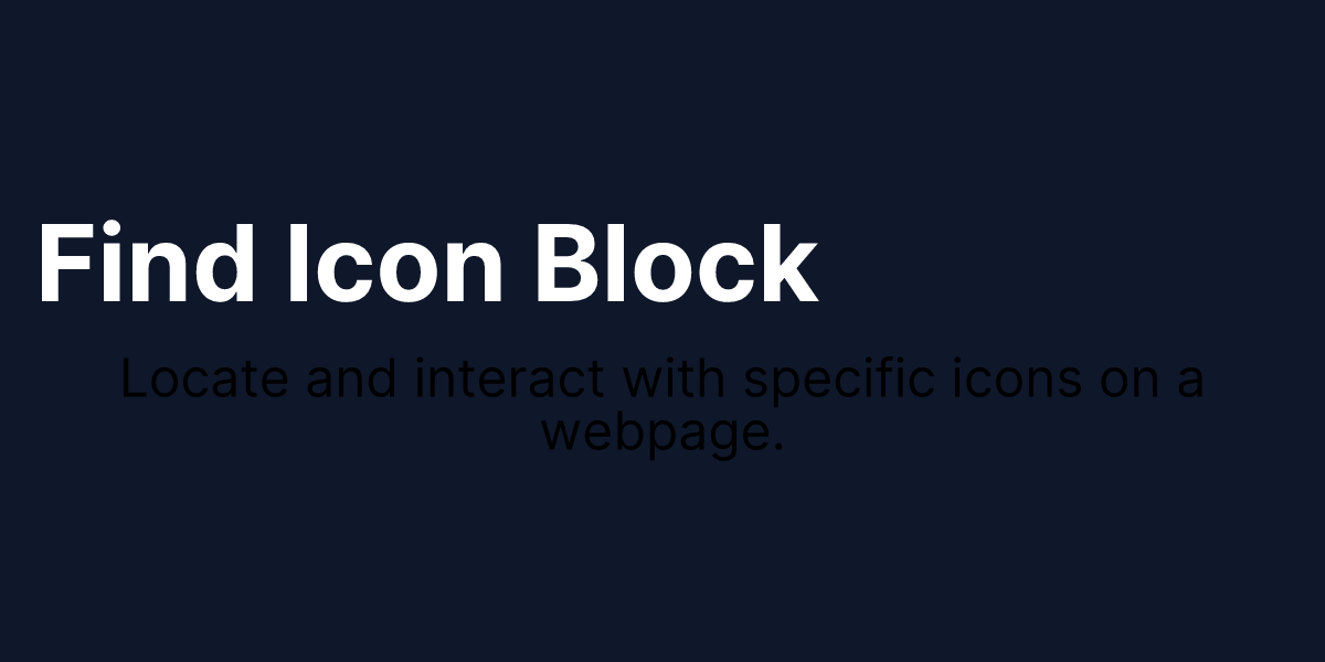Find Icon Block - Lemmebuild Documentation